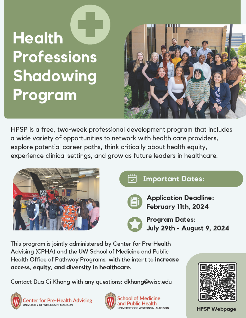 Health Professions Shadowing Program (HPSP) applications are now open ...